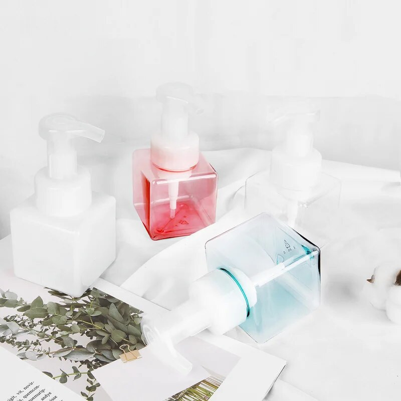 Badu Bg 250 Ml 450 Ml пяна Бутилка за преса за измиване на ръце Пътна пластмасова прозрачна