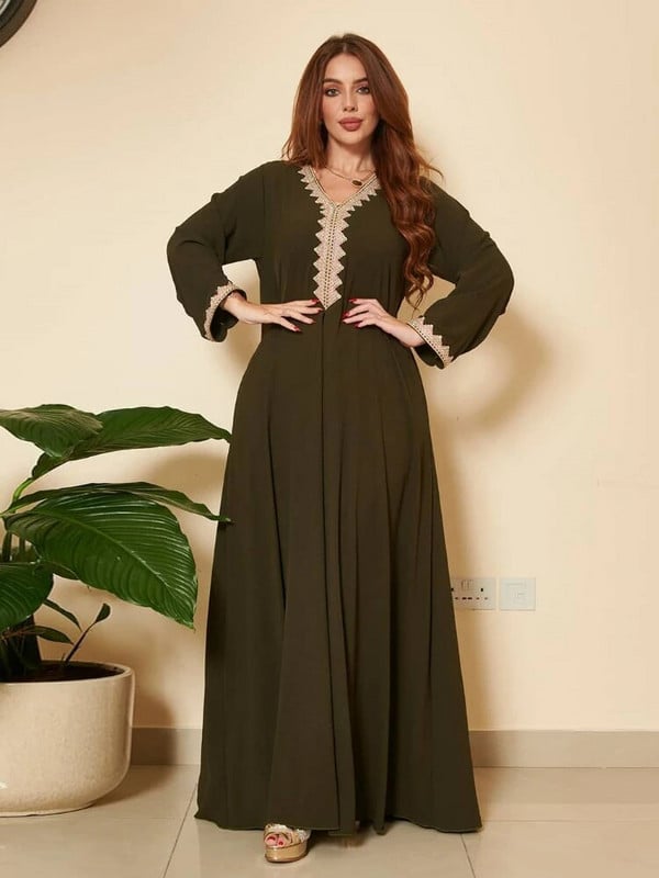Badu.bg Eid Mubarak Robe Women Morocco Abaya Dress Femme Party Long ...