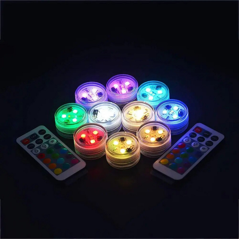 Badu Bg 10 бр лот подводни Led чаени лампи Rgb водоустойчива потопяема