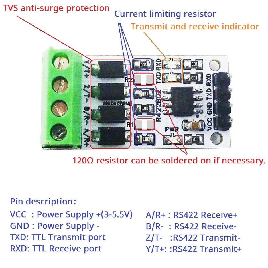 Badu.gr Σειριακή θύρα RS422/RS485 Shield RS422/RS485 Signal Long ...